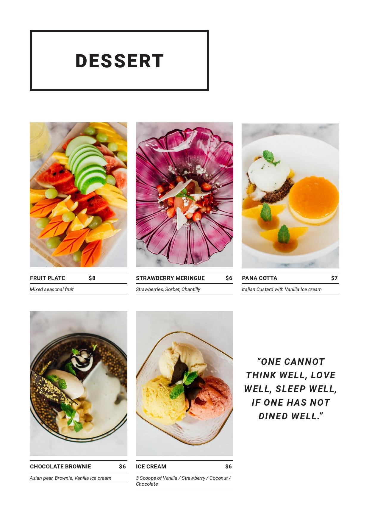 HighGround Menu's - Dining, Cocktail, Wine and Spirit Menus